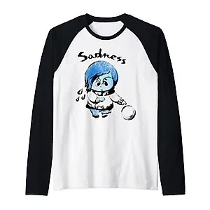 Disney Pixar Inside Out Sadness Watercolor Raglan Baseball Tee
