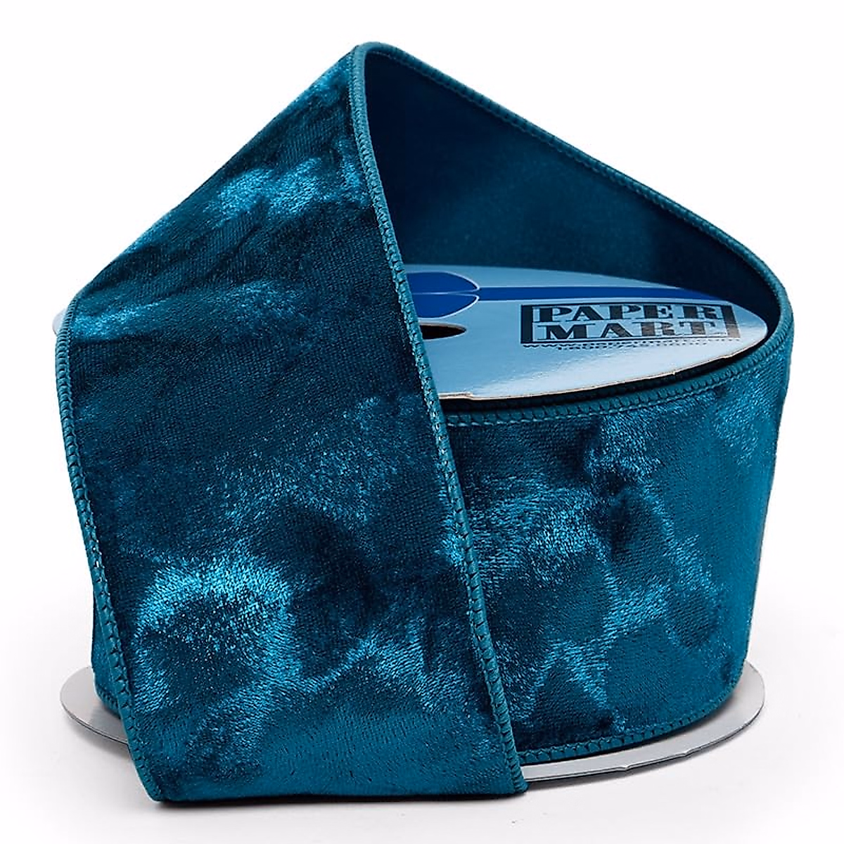 2 1/2" X 10 Yards Brushed Velvet Wired Ribbon,Turquoise, Roll 1