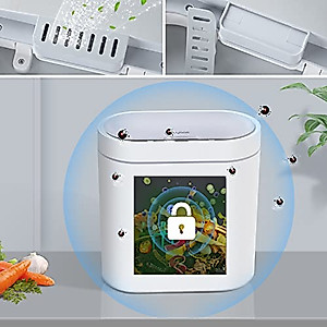 JOYBOS Bathroom Trash Can,3 Gallon Waterproof Automatic Small Bathroom Garbage Can with Lid, Slim Motion Sensor Plastic Narrow Trash Bin for Bedroom, Kitchen, Office,RV White