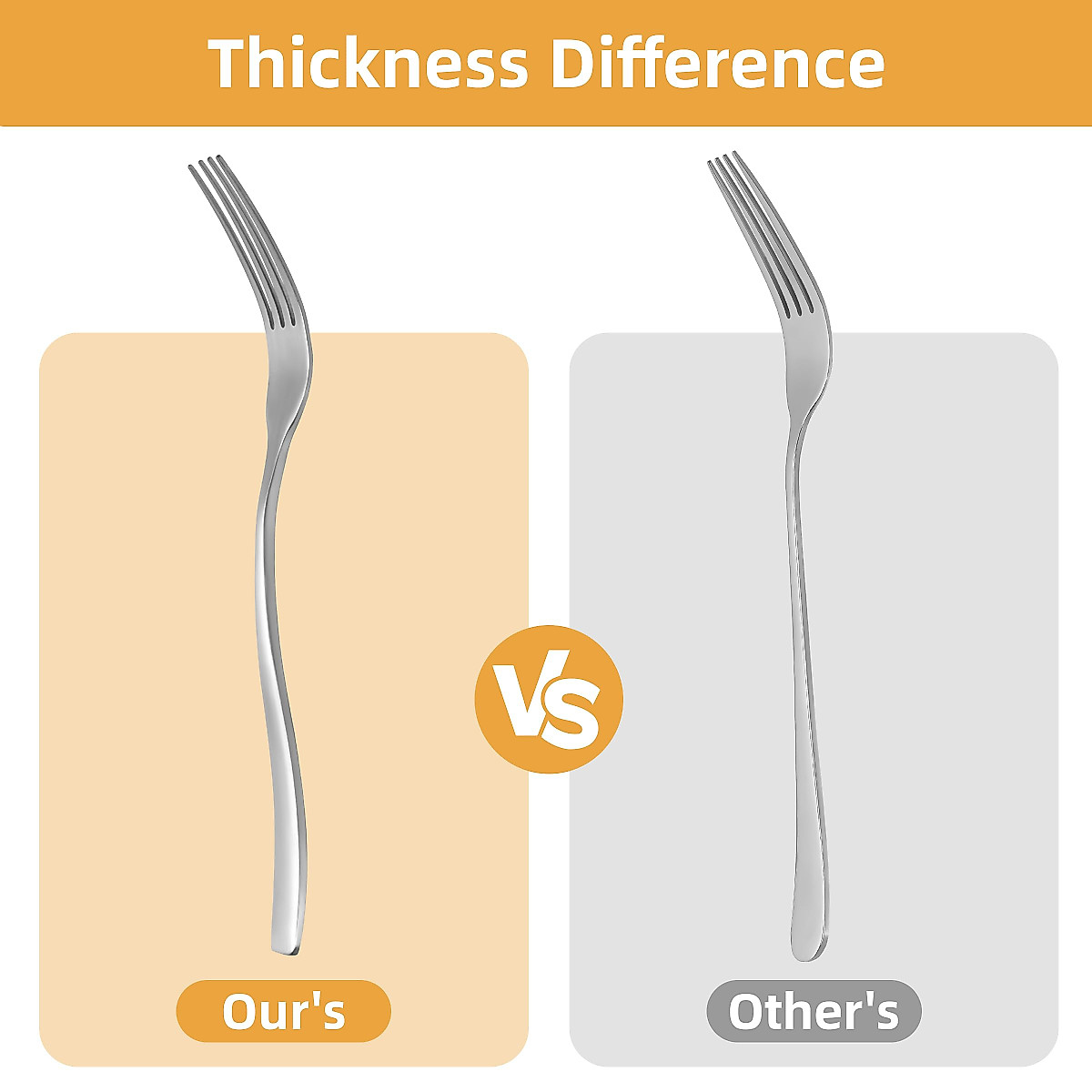 HIKAA 20PCS Extra Thickness Satin Loft Heavy Duty Silverware Set Stainless Steel Flatware Set, Service for 4, Matte Satin Polished Cutlery Set, Dishwasher Safe