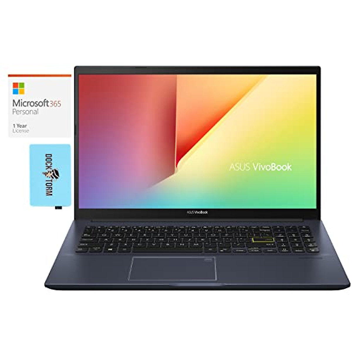 ASUS VivoBook S513EA Home & Business Laptop (Intel i7-1165G7 4-Core, 16GB RAM, 1TB PCIe SSD, Intel Iris Xe, 15.6" 60Hz Full HD (1920x1080), Win 11 Home) with MS 365 Personal , Dockztorm Hub