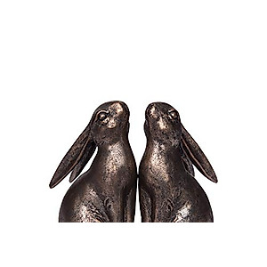Creative Co-Op Bronze Resin Bunny Shaped (Set of 2 Pieces) Bookends, 2 Count