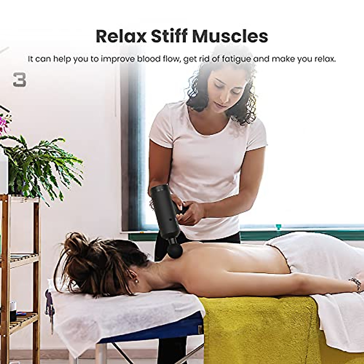 Mebak Chic Massage Gun Percussive Massager for Pain Relief, Workout Relaxation, Quiet Cordless Fascia Gun Recovery Tool Black