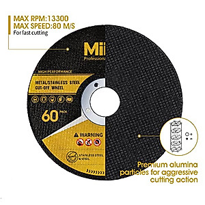 MIDO Professional Abrasive Cut Off Wheels 60 PCS Angle Grinder Cutting Disc 4-1/2" x .045" x 7/8" Ultra Thin Cut Off Wheel for Metal