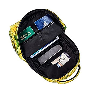 DAHALLAR Backpack Yellow Rose Flower Bookbags Highschool College Laptop Bag Casual Travel Daypack Hiking Camping