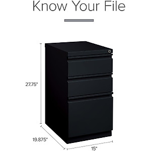Hirsh Industries 20" Deep Box-Box-File Mobile Pedestal in (Black)