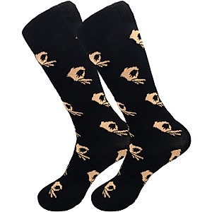 Balanced Co. Circle Game Meme Funny Crazy Novelty Unisex Socks, Gifts for Him, Gifts for Dad, Gifts for Husband (Beige)