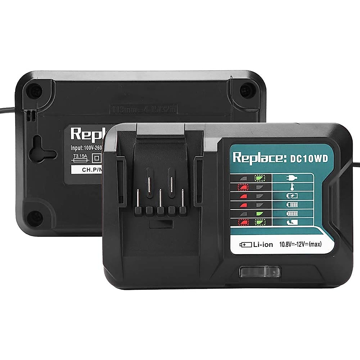 QCZRED 12V DC10WD Charger Replace for Makita dc10sb dc10wc; for Makita Battery BL1021B BL1041B BL1020B BL1015 BL1016