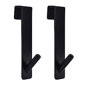 Gadpiparty 2pcs Black Shower Door Hooks Over The Door Towel Hooks Shower Squeegee Hooks Stainless Steel Towel Hooks Robe Hook for Bathroom Frameless Glass Shower Door