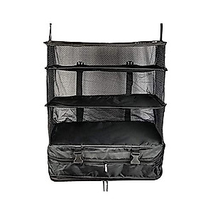 4 Shef Travel Organizer, Closet Hanging Organizer, Oxford Hanging Storage Organizers Bag with Metal Hooks and Belts