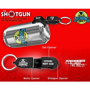 Metal Shotgun Keychain Tool Beer Bong America’s 3-Pack, Bottle Opener, Shotgunning Tool, and Tap Opener All in One