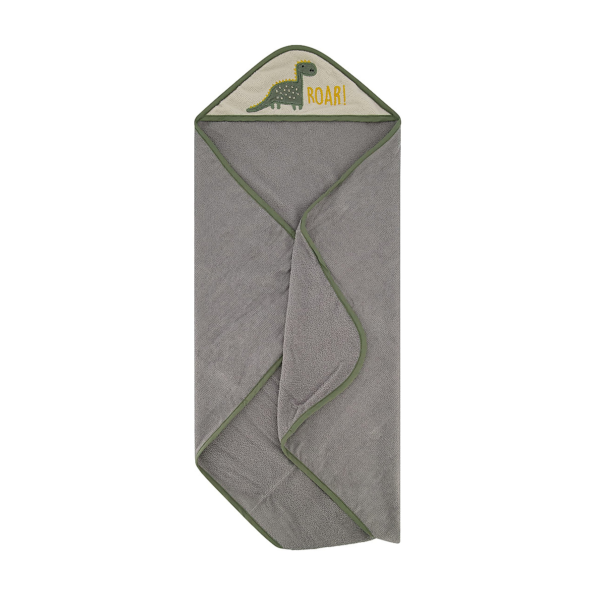 Cudlie Buttons & Stitches Baby Boy 3 Pack Rolled/Carded Hooded Towels in Dino Roar Print (GS71721)