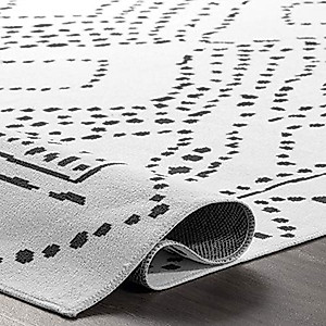 nuLOOM Mila Machine Washable Diamond Trellis Runner Rug, 2' 6" x 8', Ivory