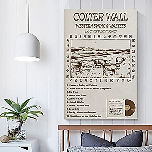 Western Swing & Waltzes And Other Punchy Songs Colter Wall Posters for Room Aesthetic 90s Music Cover Poster Canvas Wall Art Canvas Poster Bedroom Decoration Landscape Office Valentine's Birthday Gift