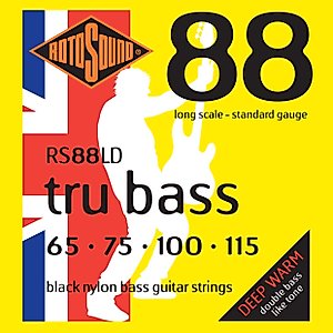 Rotosound RS88LD Black Nylon Flatwound Bass Guitar Strings (65 75 100 115)