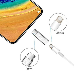 ARKTEK USB-C Adapter i OS Lighting Cable (Female) to USB Type C (Male) - Charging Adapter with 56K Resistor, Compatible for Galaxy S20 Note 10 Pixel 4 and More, Sivler Aluminum (4 Pack)