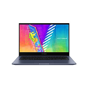 ASUS VivoBook Go 14 Flip Thin and Light 2-in-1 Laptop, 14" FHD Touch, Intel Celeron N4500 CPU, UHD Graphics, 4GB RAM, 128GB eMMC, Fingerprint, Windows 11 Home in S Mode, Quiet Blue, J1400KA-DS04T