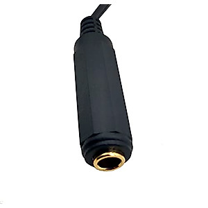 Qaoquda 1/4 inch Splitter Cable, 1 Feet Gold Plated 6.35mm Female to Dual 2 x 1/4" Male TS Mono 90 Degree Right Angle Y Splitter Audio Cable (635F/2M)