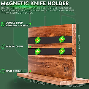 FULLHI 11PCS Butcher Knife Set with Magnetic Knife Block Holder, Non-slip butcher boning knife German Stainless Steel Chef Knife Set,Meat Processing Set for Home Kitchen,Slaughterhouse And Restaurant