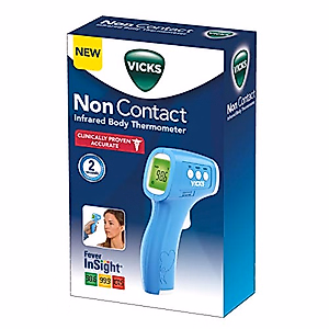 Vicks Non-Contact Infrared Thermometer for Forehead, Food and Bath – Touchless Thermometer for Adults, Babies, Toddlers and Kids – Fast, Reliable, and Clinically Proven Accuracy