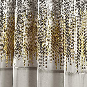 Lush Decor Night Sky Window Curtain Panel for Living, Bedroom, Dining Room (Single Curtain), 42"W x 84"L, Yellow & Gray