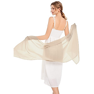 Vickorpen Shawls and Wraps Soft Chiffon Scarve Scarf For Evening Party Dresses Wedding Stole(Champagne1,one size)