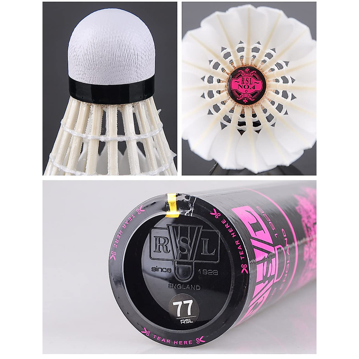 RSL No.4 Tourney Badminton Shuttlecock Birdy 12-Pack (speed-77)