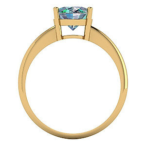 Clara Pucci 2.0 ct Oval Cut Solitaire Stunning Blue Moissanite Wedding Bridal Designer Anniversary Engagement Ring 14k Yellow Gold SZ 10