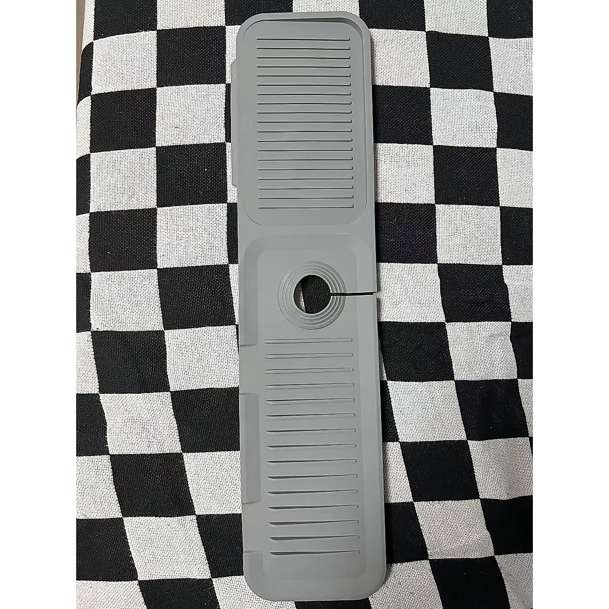 Silicone Faucet Mat Drip Catcher Tray(gray24" x 5.5"),Sink Mat,Faucet Handle Drip Catcher Tray,Faucet Catcher Mat,Faucet Absorbent Mat,Faucet Rack,Sink Splash Guard,Sink Accessories Gadgets