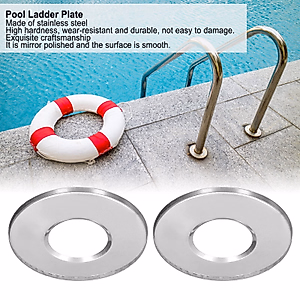 Pool Ladder Escutcheon Plates Stainless Steel,2pcs Swimming Pool Ladder Escutcheon Cover Plate,Pool Ladder Escutcheon,for 4.2cm Ladder Pipe Pool Hand Rail Replacement Parts, Pool Ladder Escutcheo