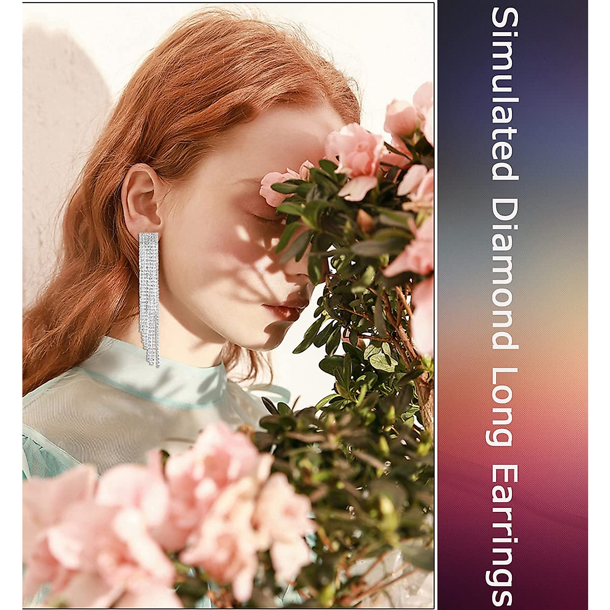 Jewdreamer 3 Pairs Silver Teardrop Crystal Chandelier Earrings Long Tassels Dangle Earrings Sparkling Rhinestone Ladies Gifts Statement Earrings Bridal Wedding Jewelry