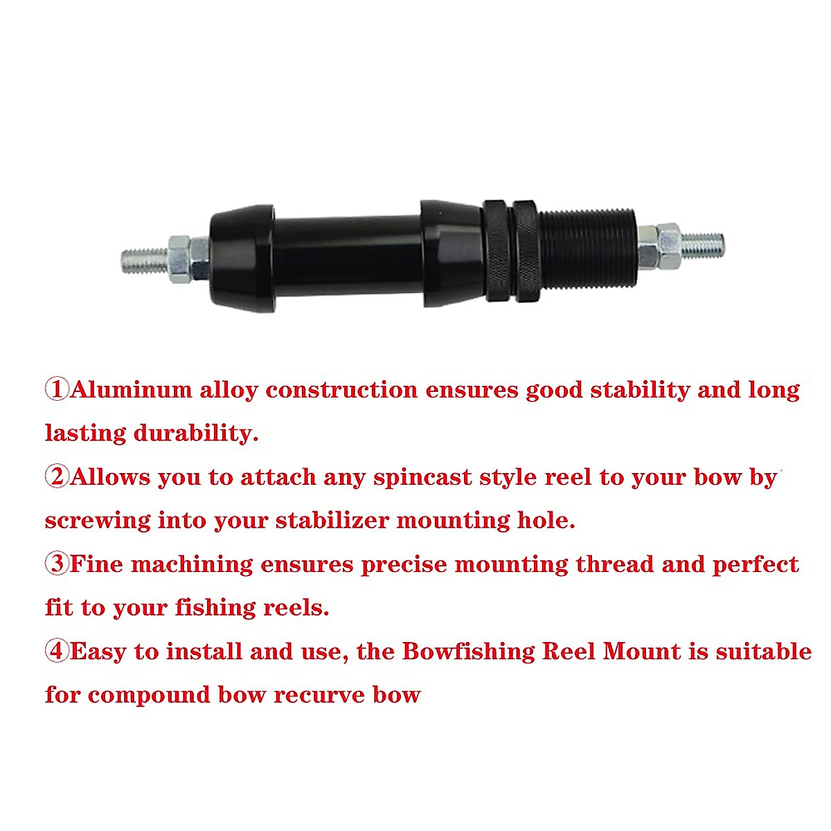 AMEYXGS Archery Bow Fishing Arrow and Bowfishing Reel Seat Kit Fiberglass Bowfishing Arrow Spinning Aluminum Alloy Reel Seat Mount for Hunting Accessory (Orange, 6 pcs Arrow + 1 Reel)