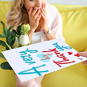 Jetec 9 Sets Big Thank You Cards with Envelope 14 x 22 Inch Large Giant Appreciation Card Oversize Greeting Card Jumbo Message Cards for Thanksgiving Christmas Teacher Nurse Week Wedding Gift