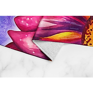 Pink Flower Print Hand Towel - Kitchen Towel - Bathroom Hand Towel - Cotton Terry Cloth - 15"x25"