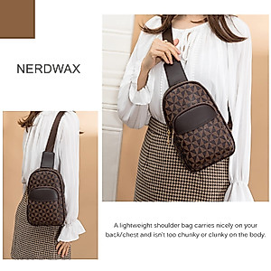 Nerdwax Sling Crossbody Backpack Shoulder Bag for Men Women Leather Chest Purse Trendy Fanny Pack
