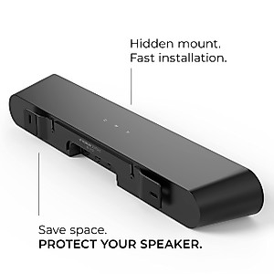 HumanCentric Wall Mount Compatible with Sonos Ray Sound Bar Mount, Floating Style Mounting Bracket Compatible with Sonos Ray Wall Mount, Soundbar Mount for Sonos Ray Mount on Wall Under TV, Black