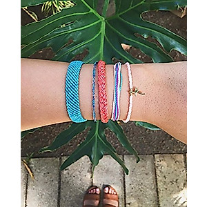 Pura Vida Rose Quartz Bracelet - Handcrafted with Iron-Coated Copper Charm - Wax-Coated, 100% Waterproof