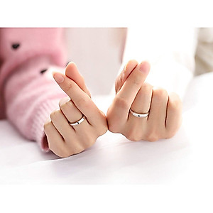 4PCS Sun and Moon Couple Promise Jewelry Set Black Hand-Woven Bracelets Couple Opening Rings for Lovers Best Friends