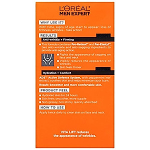 L'Oreal Paris Men Expert Vitalift Anti-Wrinkle & Firming Face Moisturizer with Pro-Retinol, 1.6 oz