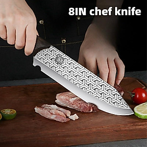 Xnarlath Butcher Chef Knife Set,Outdoor BBQ Camping Knife with Bag,Hand Forged Heavy Duty Bone Chopper,High Carbon Steel Meat Cleaver for Meat Cutting Processing (2 Cutting knife)