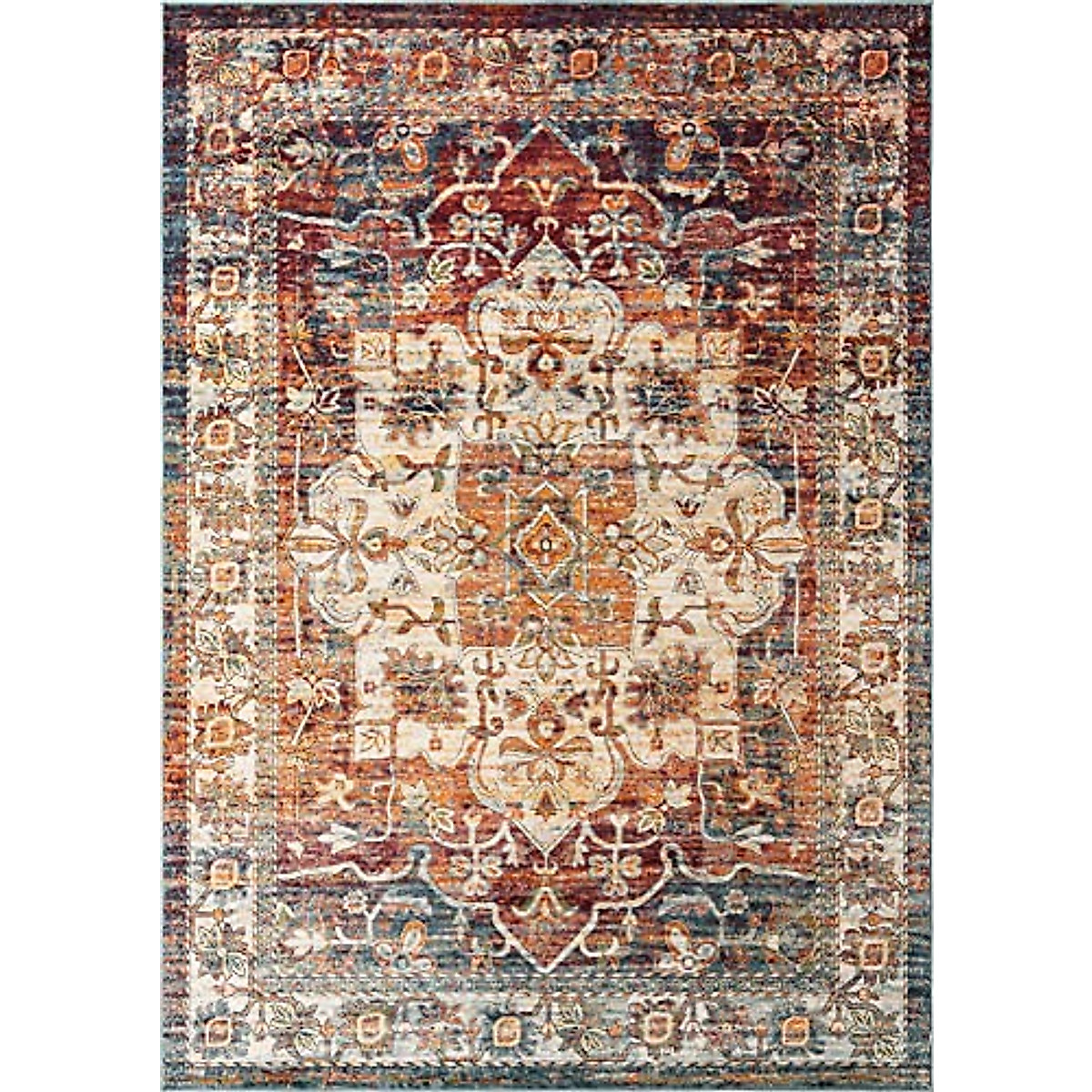 Unique Loom Isabella Collection Area Rug - Adjani (10' x 14' Rectangle, Multi/Beige)