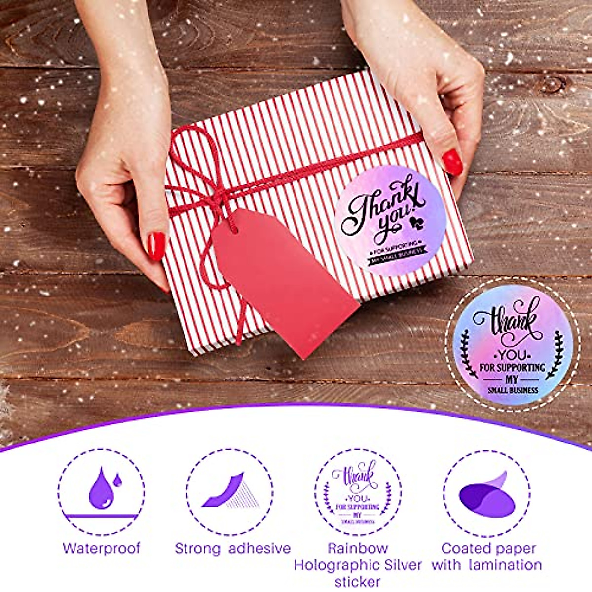 1120 Pieces Thank You Cards and Stickers Set, Include 120 Thank You Business Card 1000 Thank You Roll Labels Thank You for Supporting My Small Business Stickers Cards Package Insert (Chic Style)