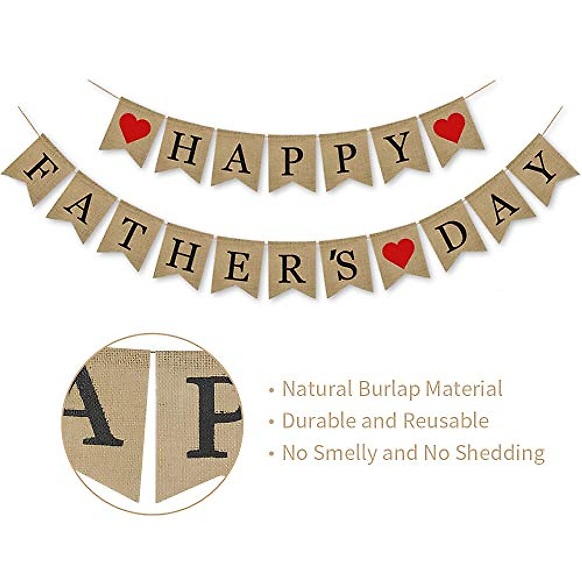 Happy Fathers Day Banner | Rustic Fathers Day Party Decoration Supplies | Fathers Day Gi1fts from Son and Daughter