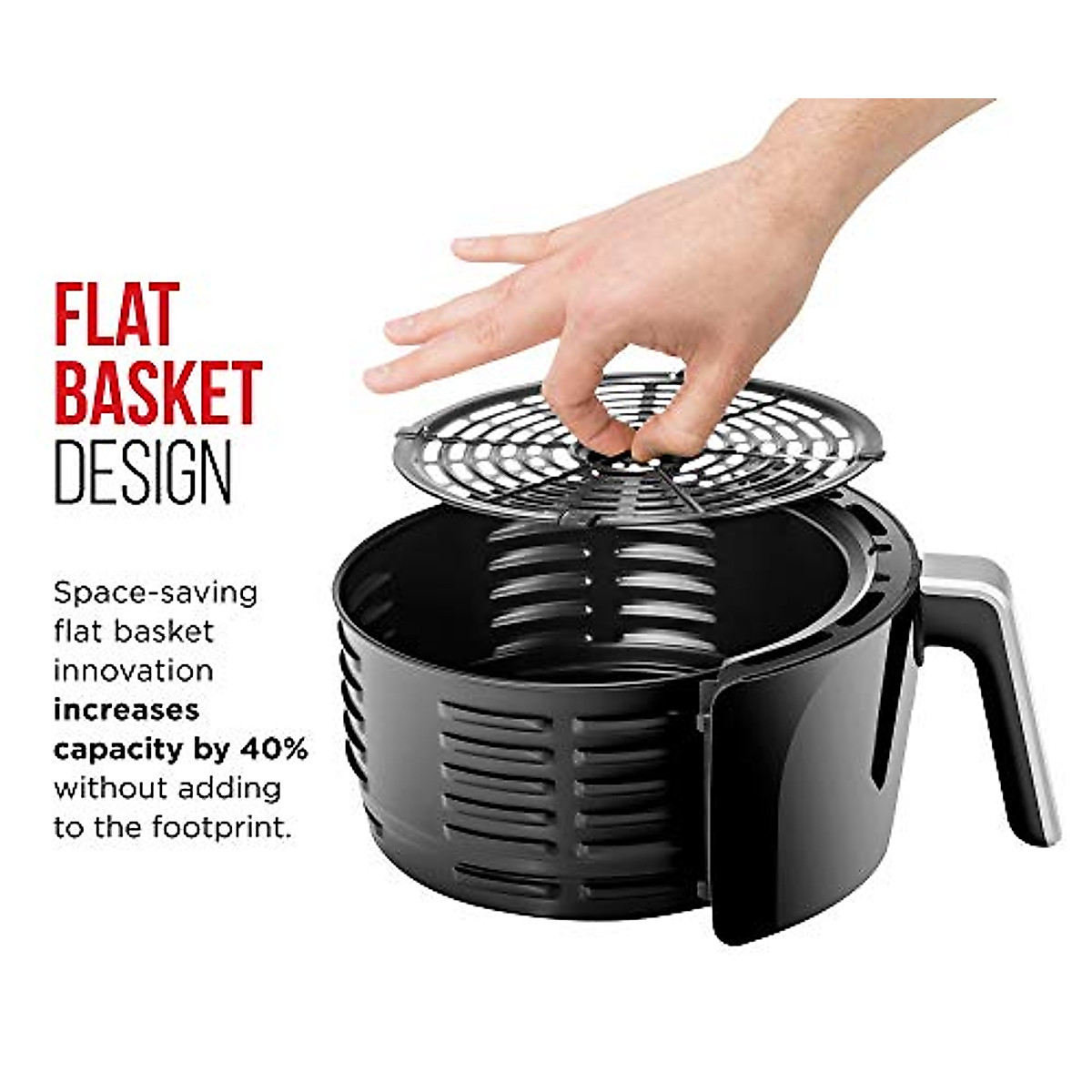 CHEFMAN Small Air Fryer Healthy Cooking, 3.6 Qt, Nonstick, User Friendly and Dual Control Temperature, w/ 60 Minute Timer & Auto Shutoff, Dishwasher Safe Basket, Matte Black, Cookbook Included