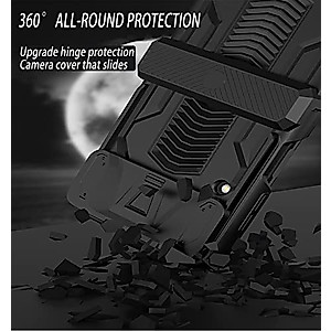 COCOING for Samsung Galaxy Z Flip 3 Case with Hinge Protection Device and Sliding Camera Protection Cover,Military-Grade Armor Protection Case for Samsung Z Flip 3 5G (Black)