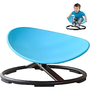 Kids Sensory Swivel Chair, Sensory Chair for Kids Autism Sensory Products Sit and Spin Autism Toys Spinning Chair ADHD Chair Swivel Chair Training Body Coordination, No Assembly Required (Blue)