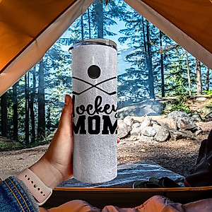 Hockey Mom – Iridescent Finish – One 20 oz Iridescent Stainless Steel Travel Tumbler with Straw – Double Wall Vacuum Insulation– Keep Beverages Cold For Up to 18 Hours or Hot for 6 Hours