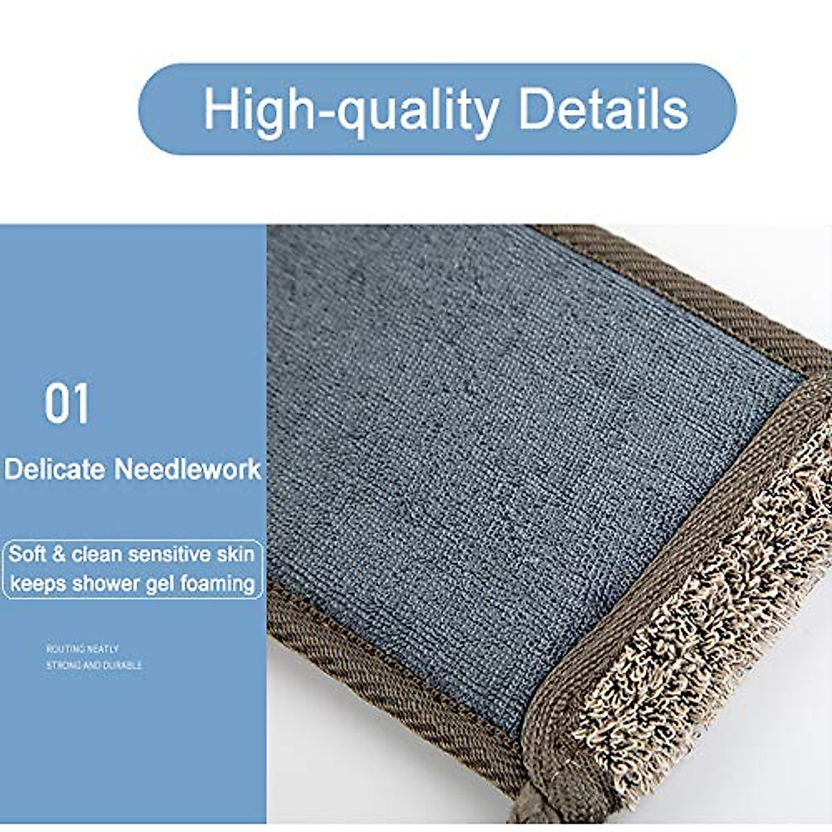 Loofah Back Scrubber for Shower for Men/Women, Natural Soft Flax Back Scrub Washer, Extra Long Back Exfoliator Cleaner for Shower Acne, Dual-Sided Bath Exfoliating Scrubber, Deep Clean&Invigorate Skin