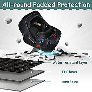 Infant Car Seat Travel Bag Fit Nuna Pipa All Model Car Seat and Base, Fit Doona Baby stroller, Padded Car Seat Bags for Air Travel, Gate Check Bag with Side Pocket, 5 Protective Feet, Storage Bag