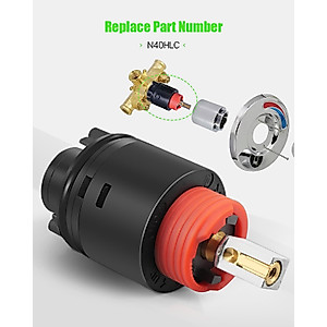 Urnqowuy N40HLC Shower Cartridge Fit for RK7300-CART-3P and HL-40 Shower Cartridge, Type F 40 mm Shower Cartridge Fit for Z-7300 Temp-Gard III Series Single Handle Tub and Shower Faucets Valve